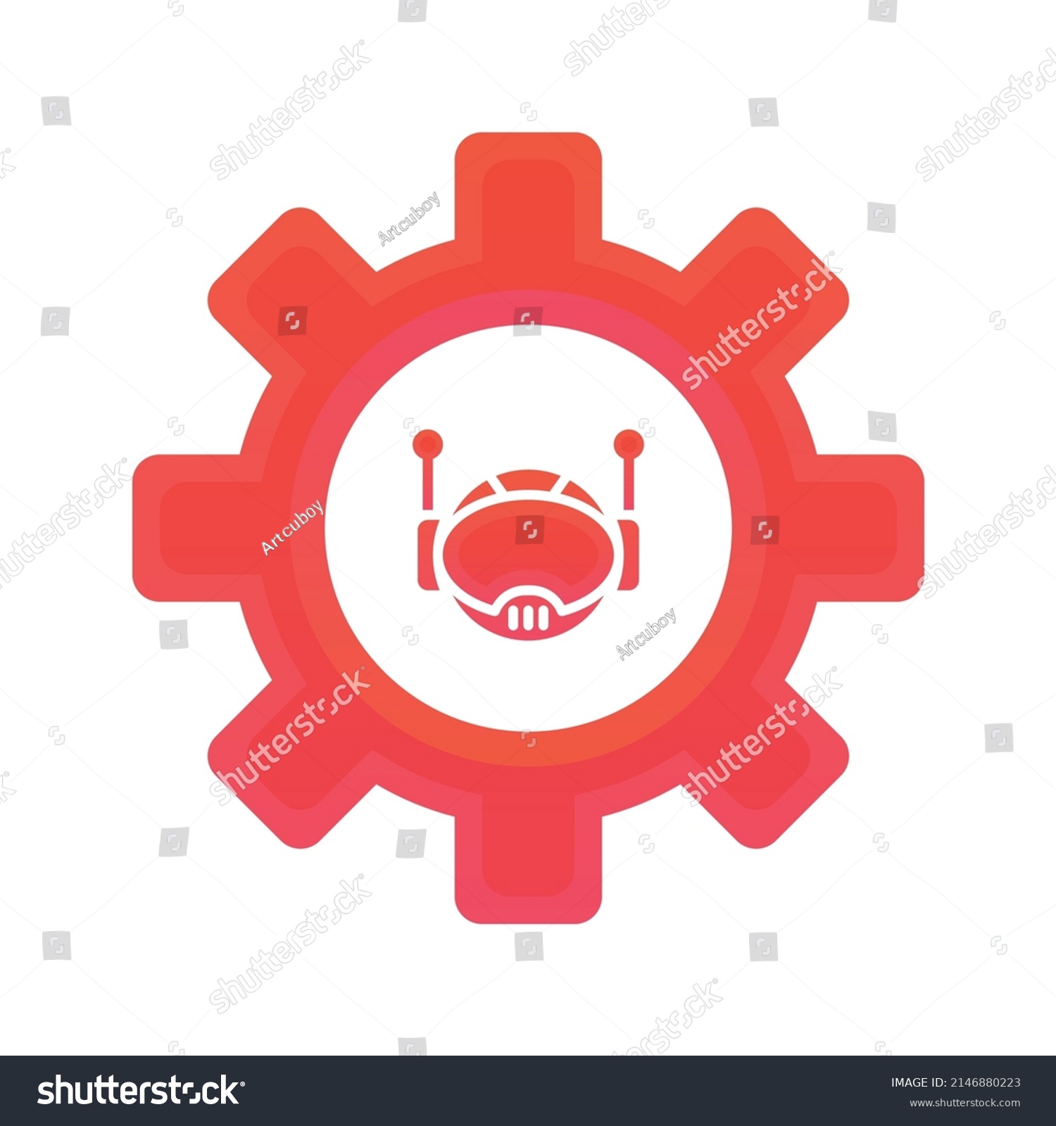 Robot Gear Gradient Logo Design Template Stock Vector (Royalty Free ...