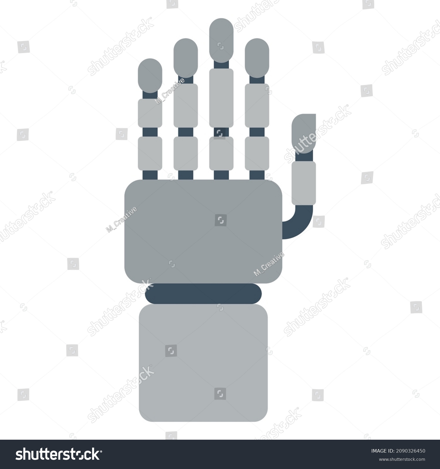 Robot Hand Flat Clipart Vector Illustration Stock Vector (Royalty Free ...