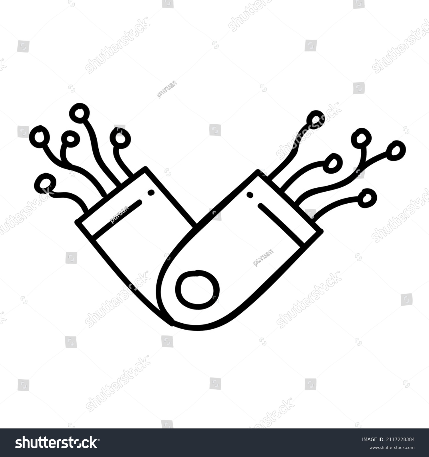 Robot Icon Hand Drawn Vector Illustration Stock Vector (Royalty Free ...