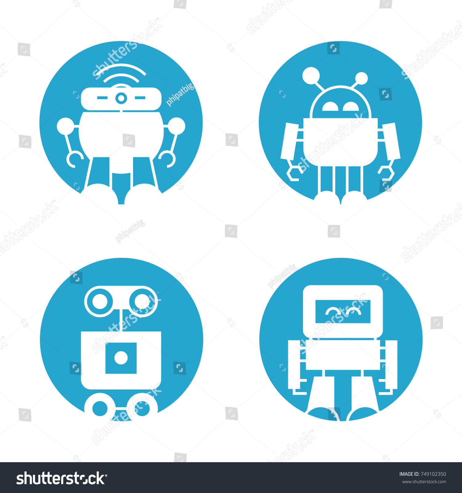 Robot Icons Stock Vector (Royalty Free) 749102350 | Shutterstock