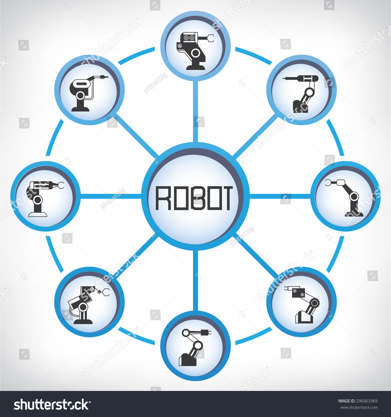 Robot Infographic Diagram: vector de stock (libre de regalías) 296063369