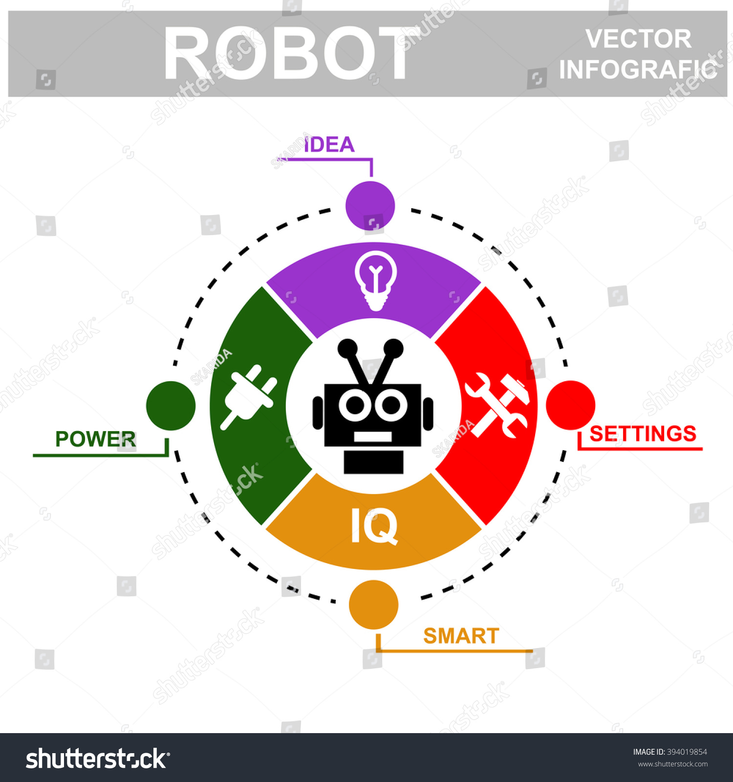 Robot Infographic Vector Illustration Information Set Stock Vector ...