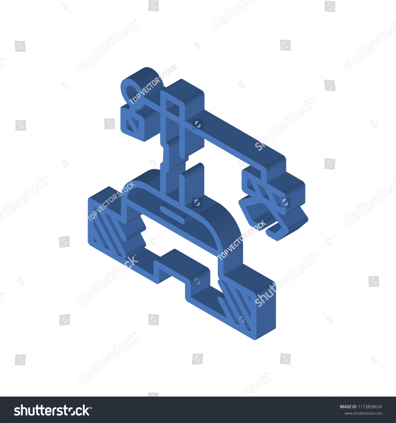 Robot Isometric Left Top View 3d Stock Vector (Royalty Free) 1173858634 ...