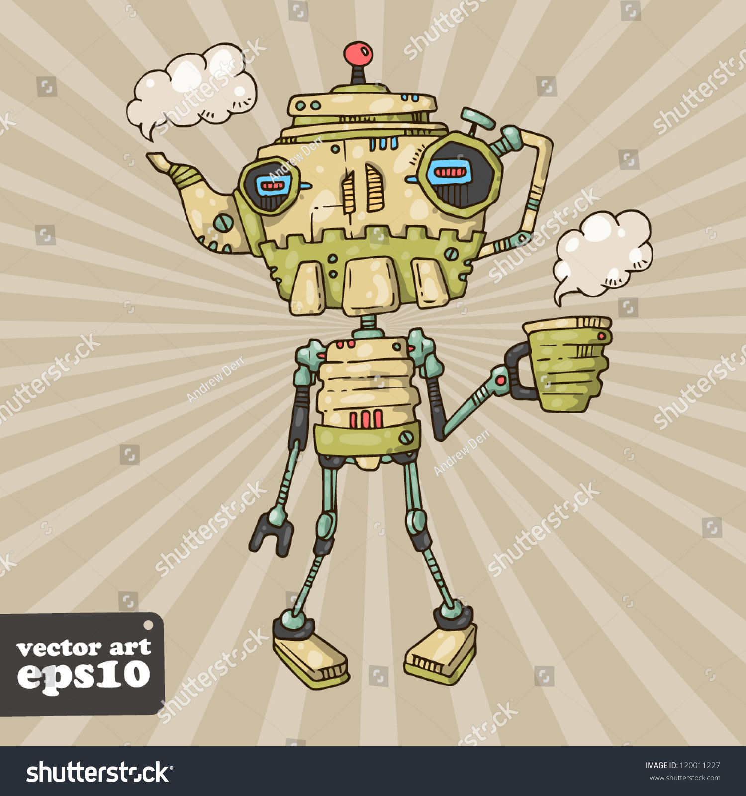 Robot Kettle Stock Vector (Royalty Free) 120011227