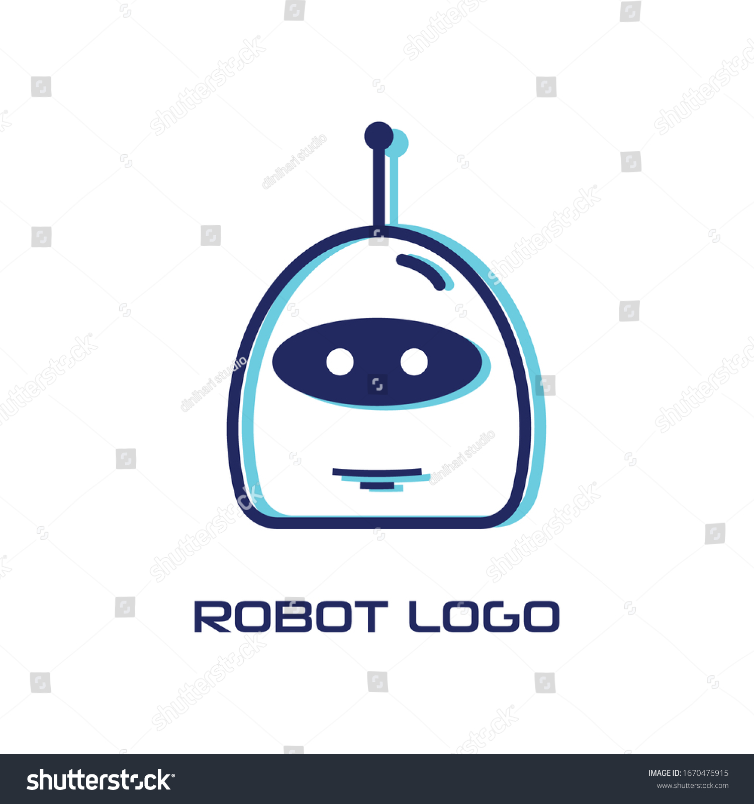 ideas de diseño del logo robot: vector de stock (libre de regalías ...