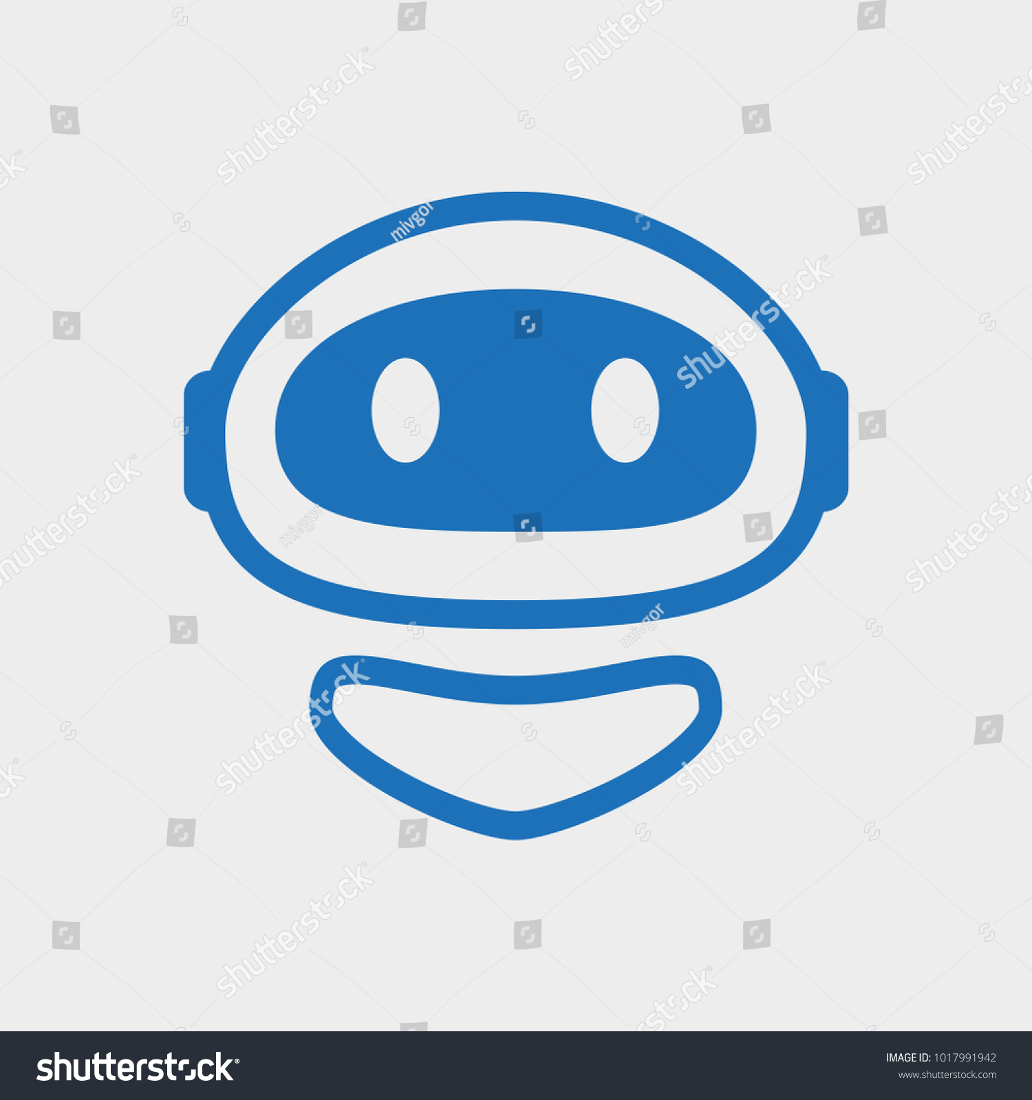 Robot Logo Template Blue Design Stock Vector (Royalty Free) 1017991942 ...