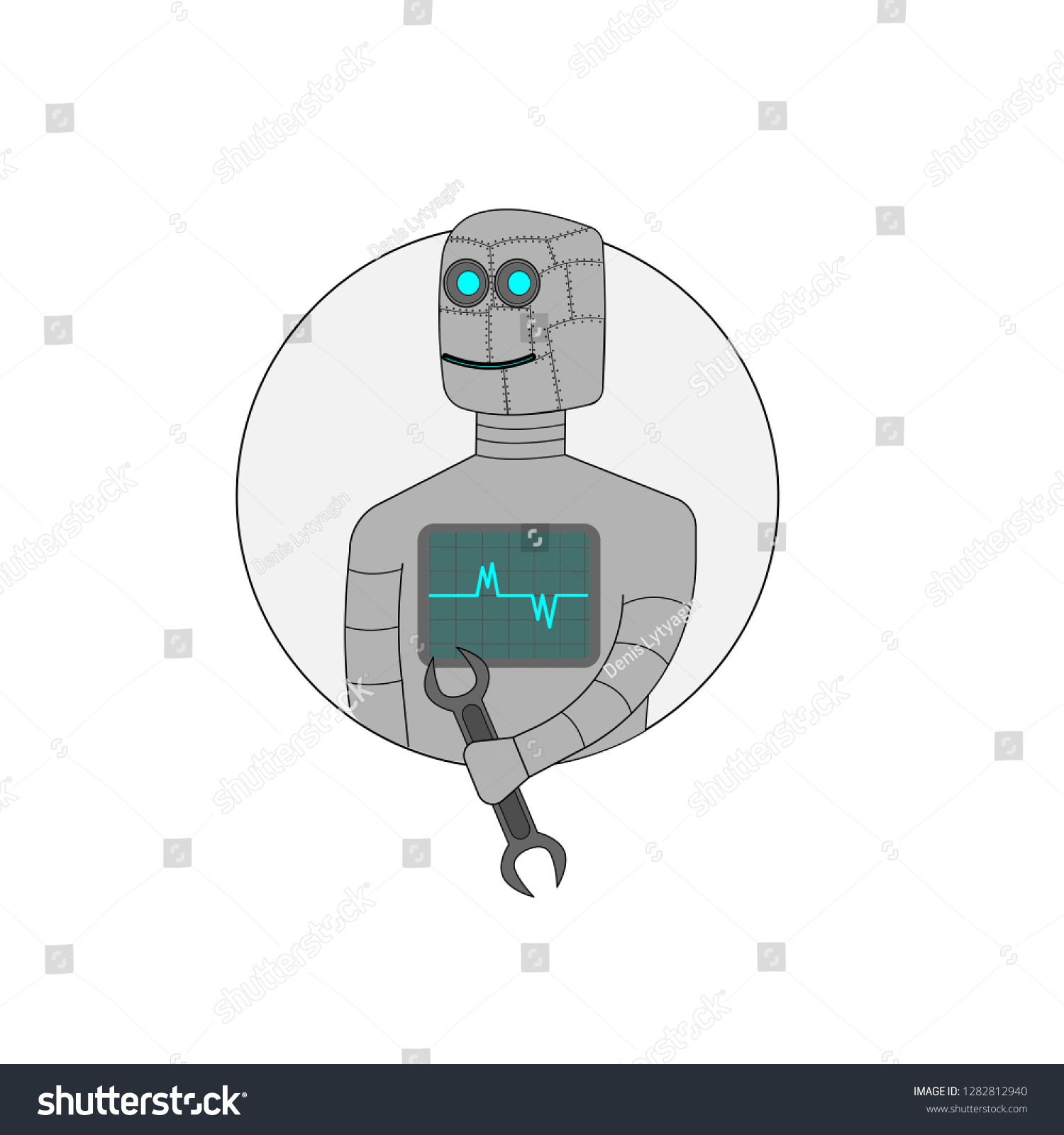 Robot Mechanic Vector Graphics Stock Vector (Royalty Free) 1282812940