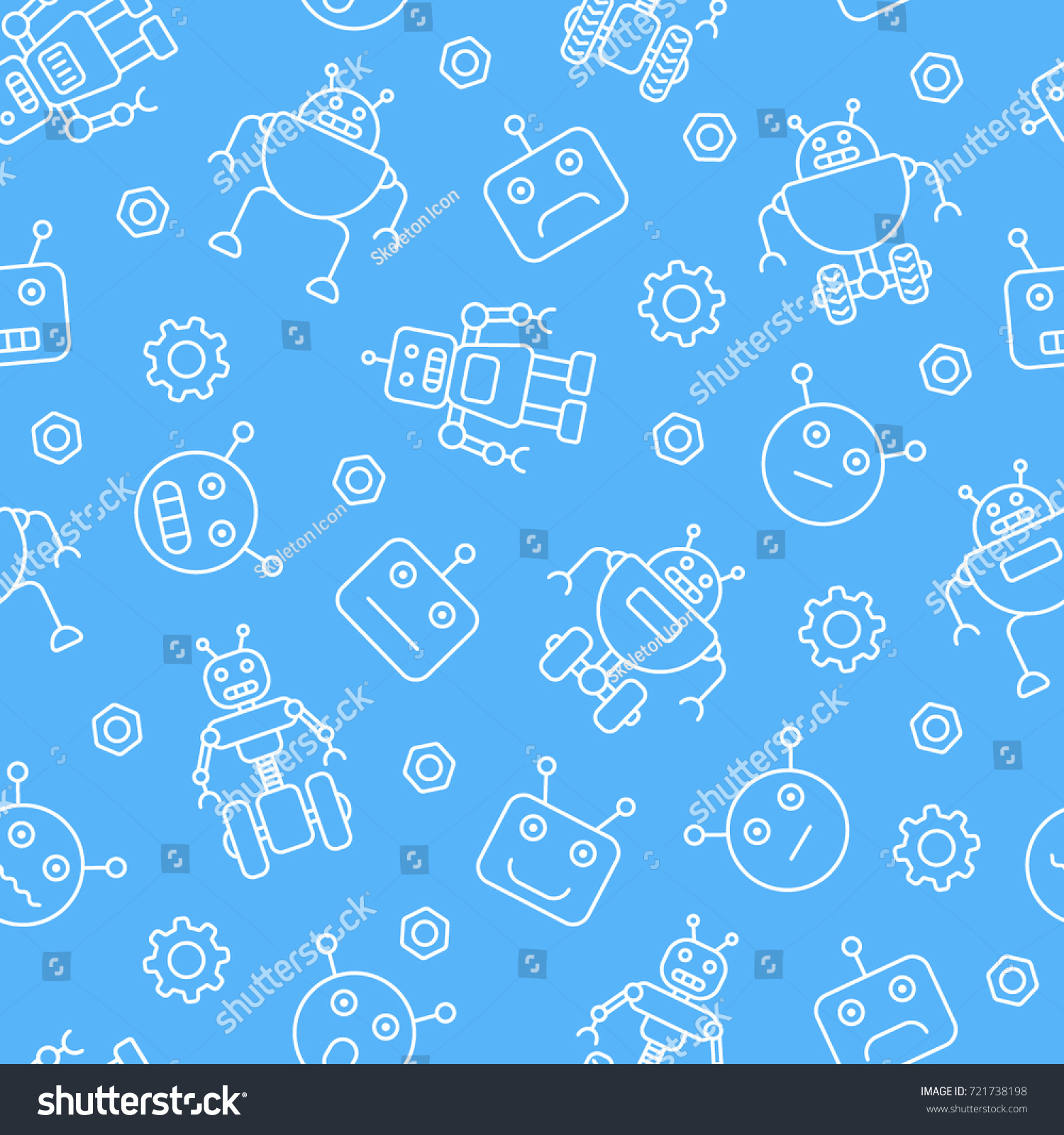 Robot Seamless Pattern Tiling Textures Thin Stock Vector (Royalty Free ...