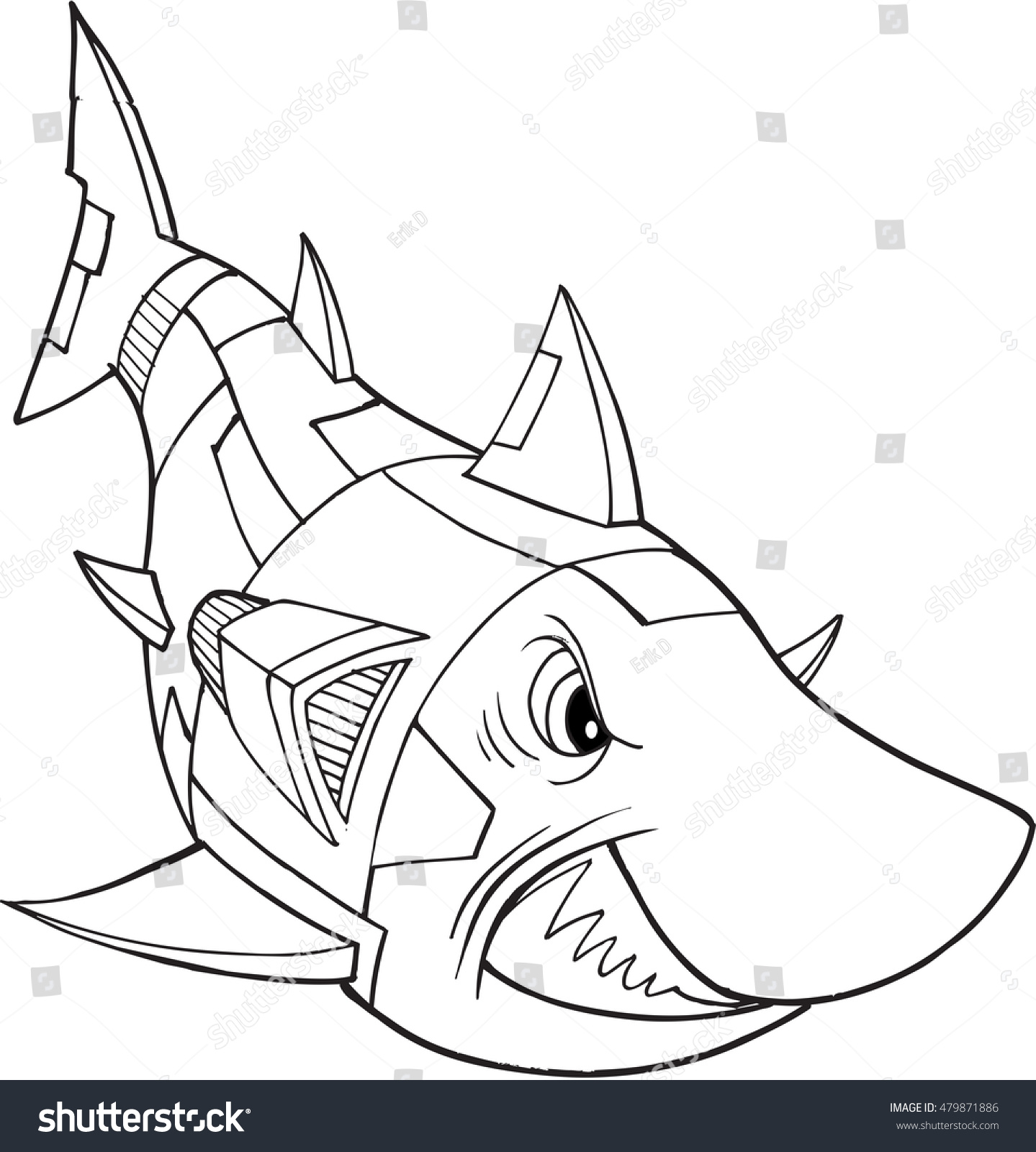 Robot Shark Vector Illustration Art Stock Vector (Royalty Free ...