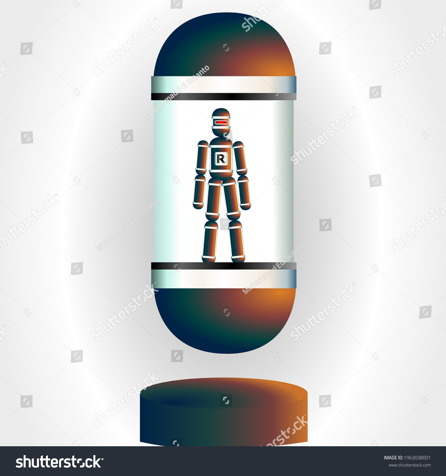 Robot Technology Capsule Vector Illustration Stock Vector (Royalty Free ...