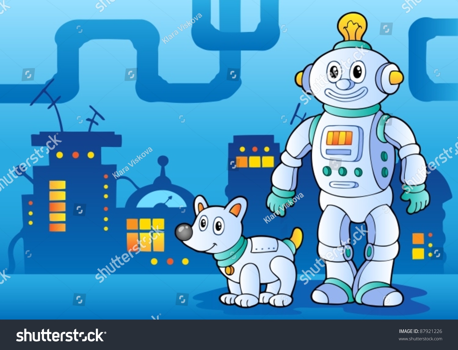 Imagen de tema robot 4 -: vector de stock (libre de regalías) 87921226 ...