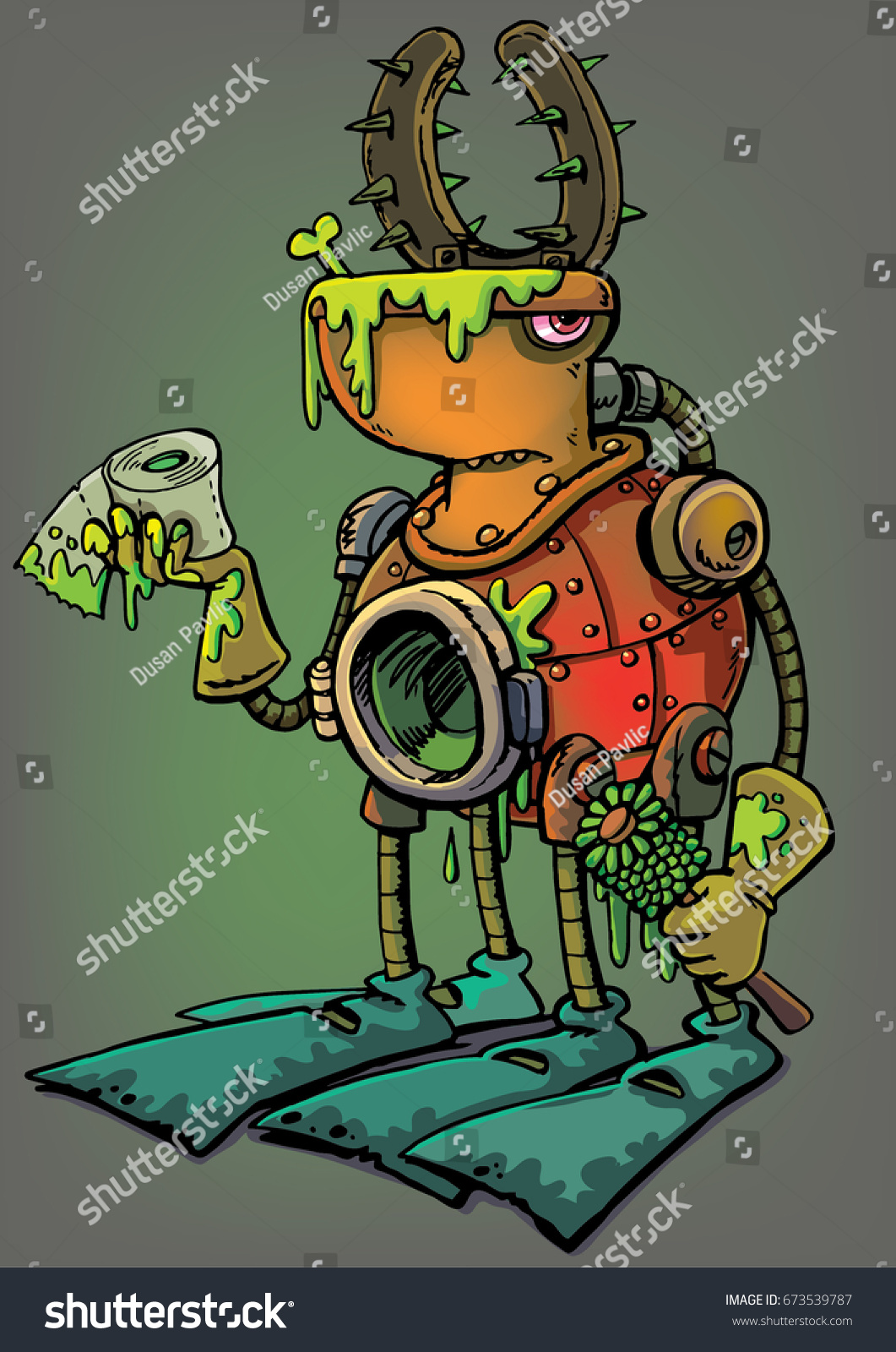 Robot Toilet Stock Vector (Royalty Free) 673539787 | Shutterstock