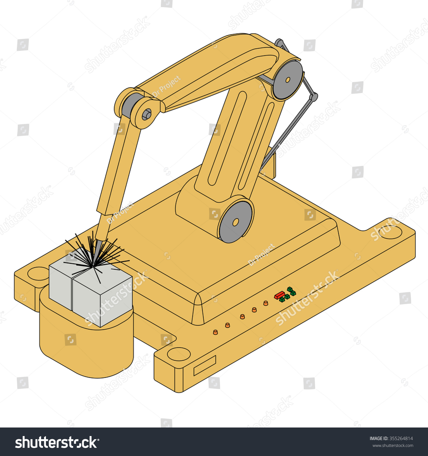 Robot Welder Manufacturing Process Vector Illustration: เวกเตอร์สต็อก ...