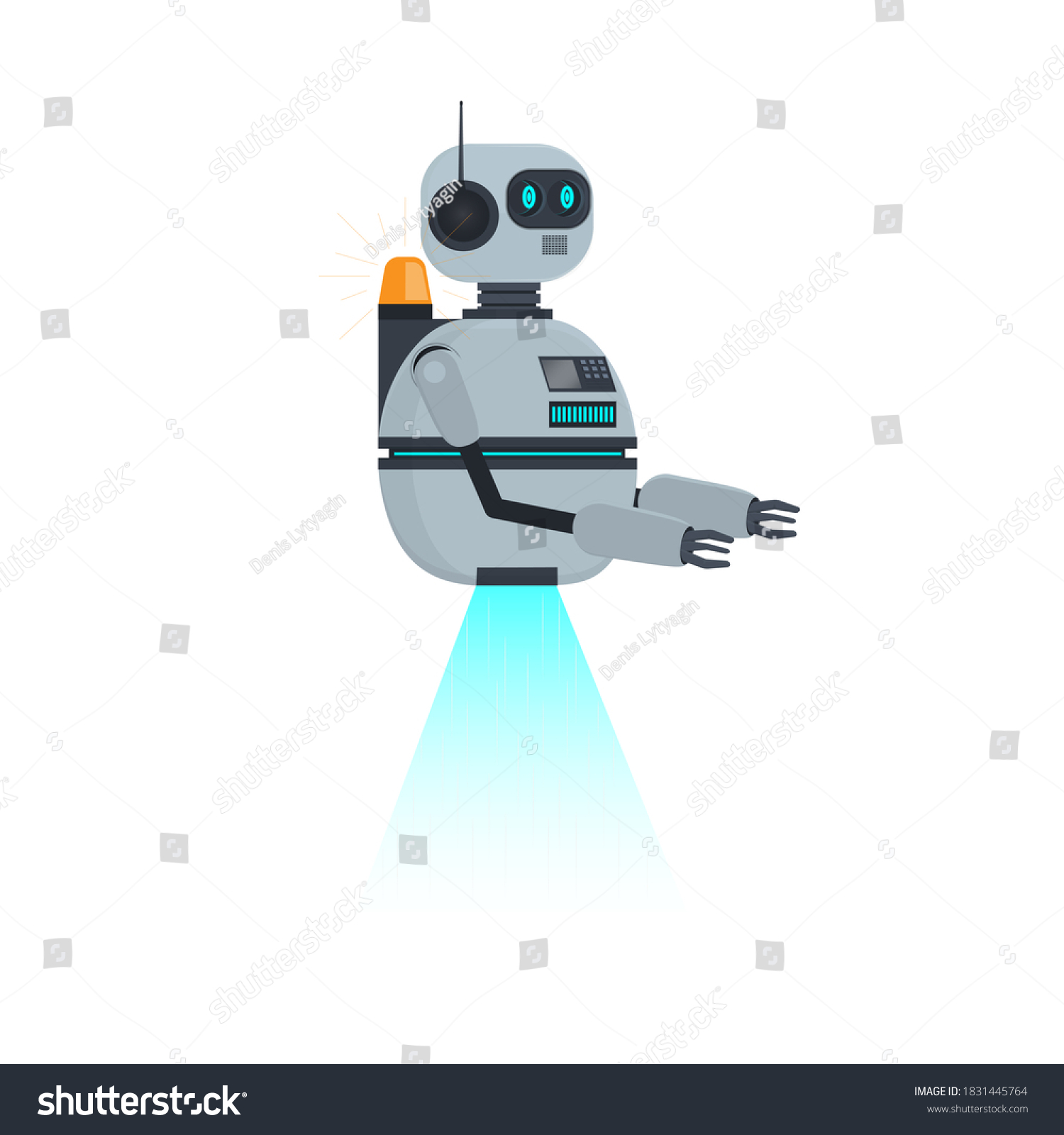 Robot Flashing Light Hightech Vector Illustration Stock Vector (Royalty ...