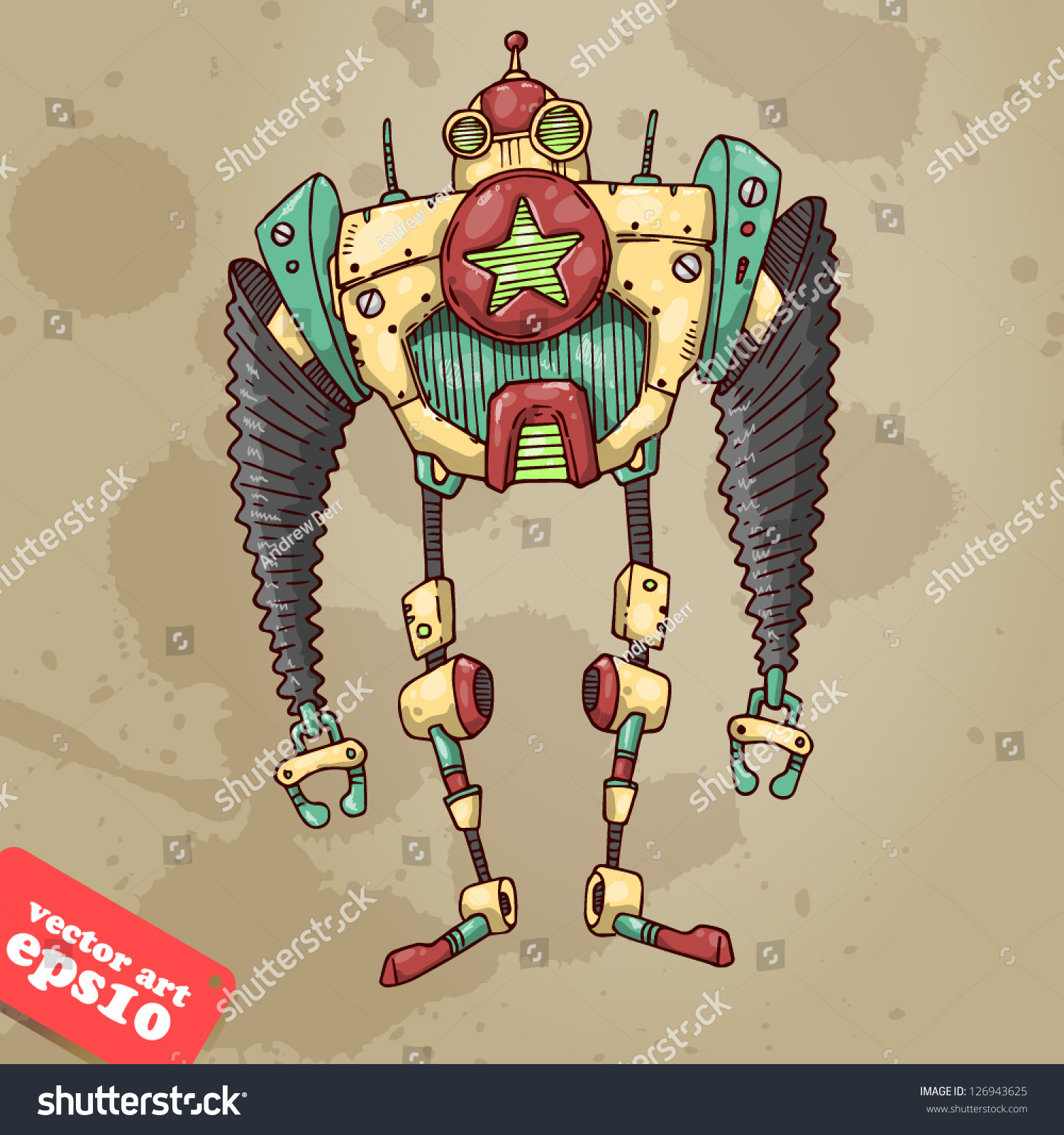 Robot Star Stock Vector (Royalty Free) 126943625