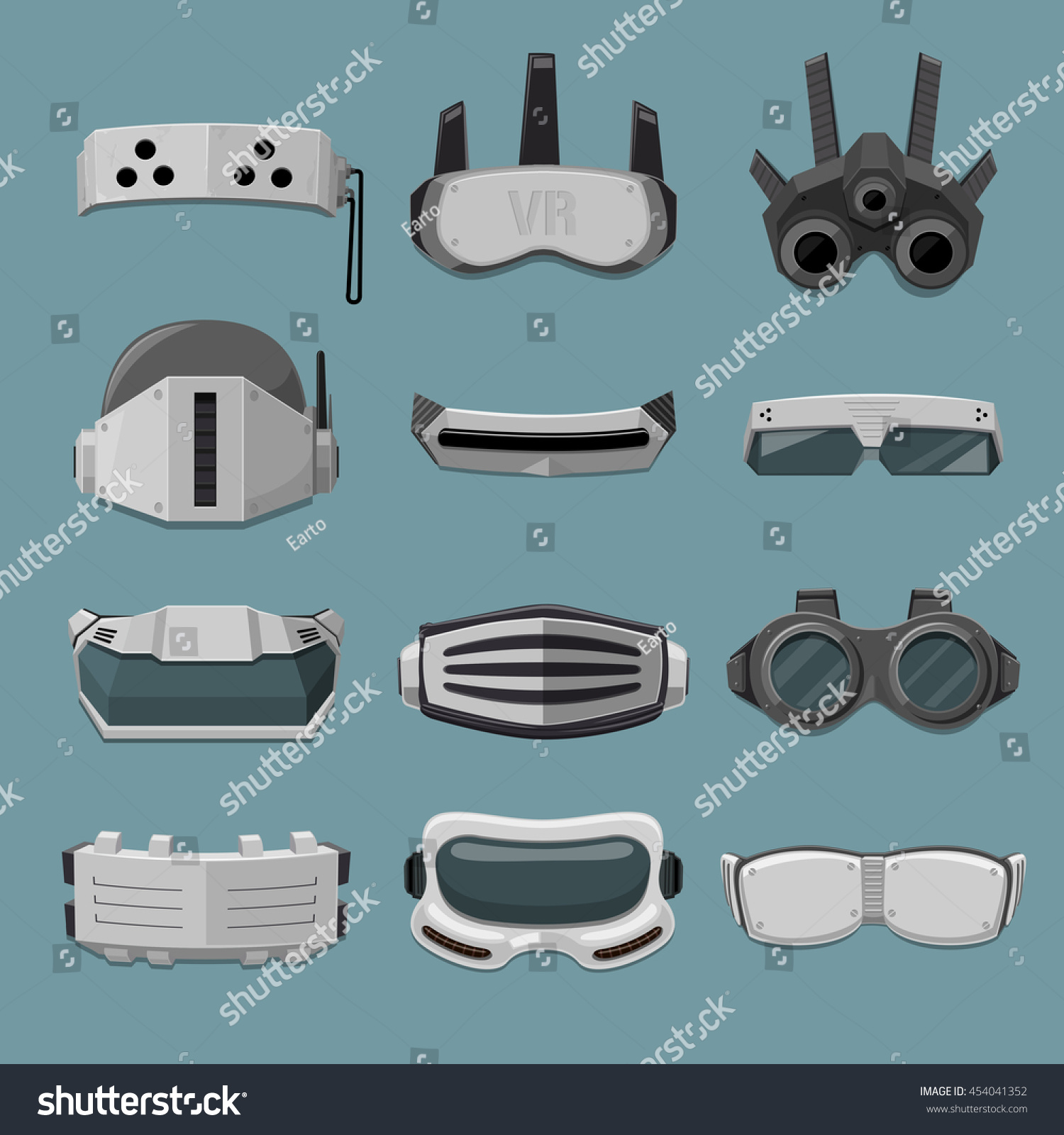 Robotic High Tech Goggles Collection Vector Stock Vector (Royalty Free ...