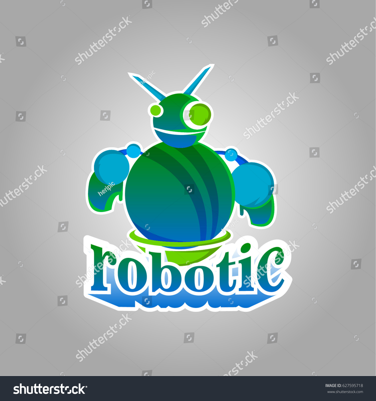 Robotic Logo Mascot Robotic Stock Vector (Royalty Free) 627595718