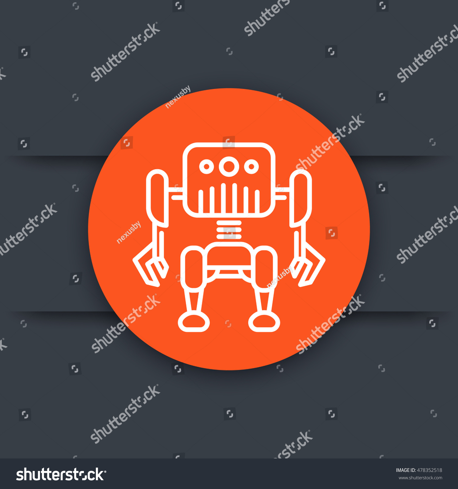 Robotics Robot Icon Linear Pictogram Vector Stock Vector (Royalty Free ...