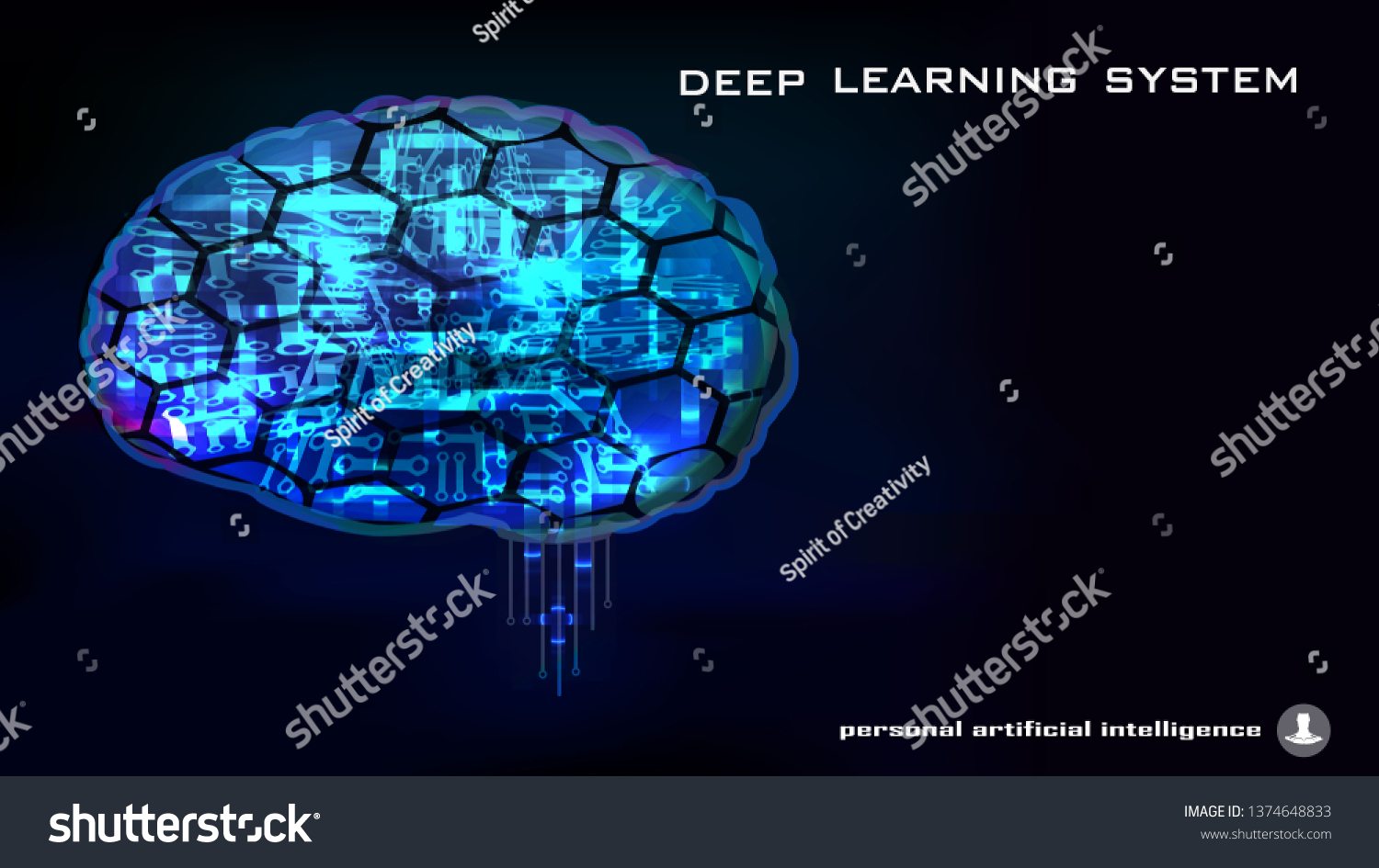 Robots Blue Brain Deep Learning System 스톡 벡터(로열티 프리) 1374648833 ...