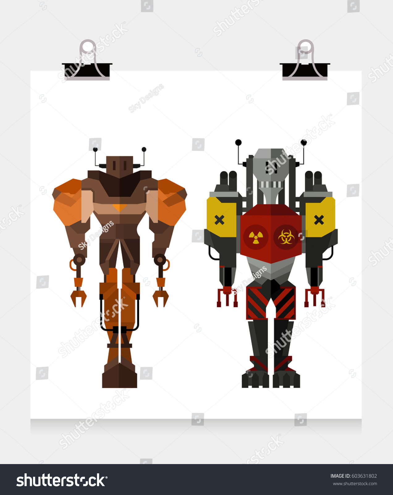 Robots Full Body Stock Vector (Royalty Free) 603631802 | Shutterstock