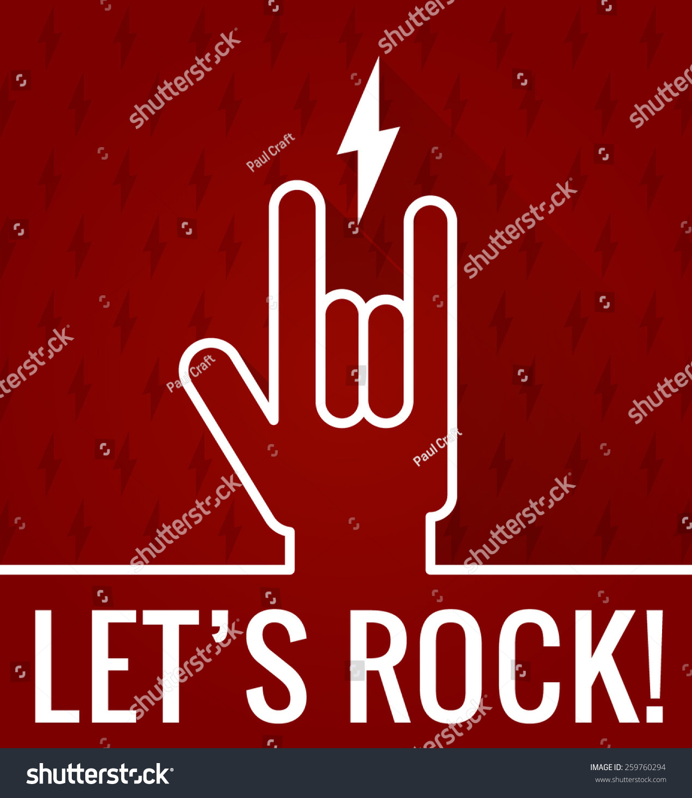 Rock Roll Sign Stock Vector (Royalty Free) 259760294 | Shutterstock
