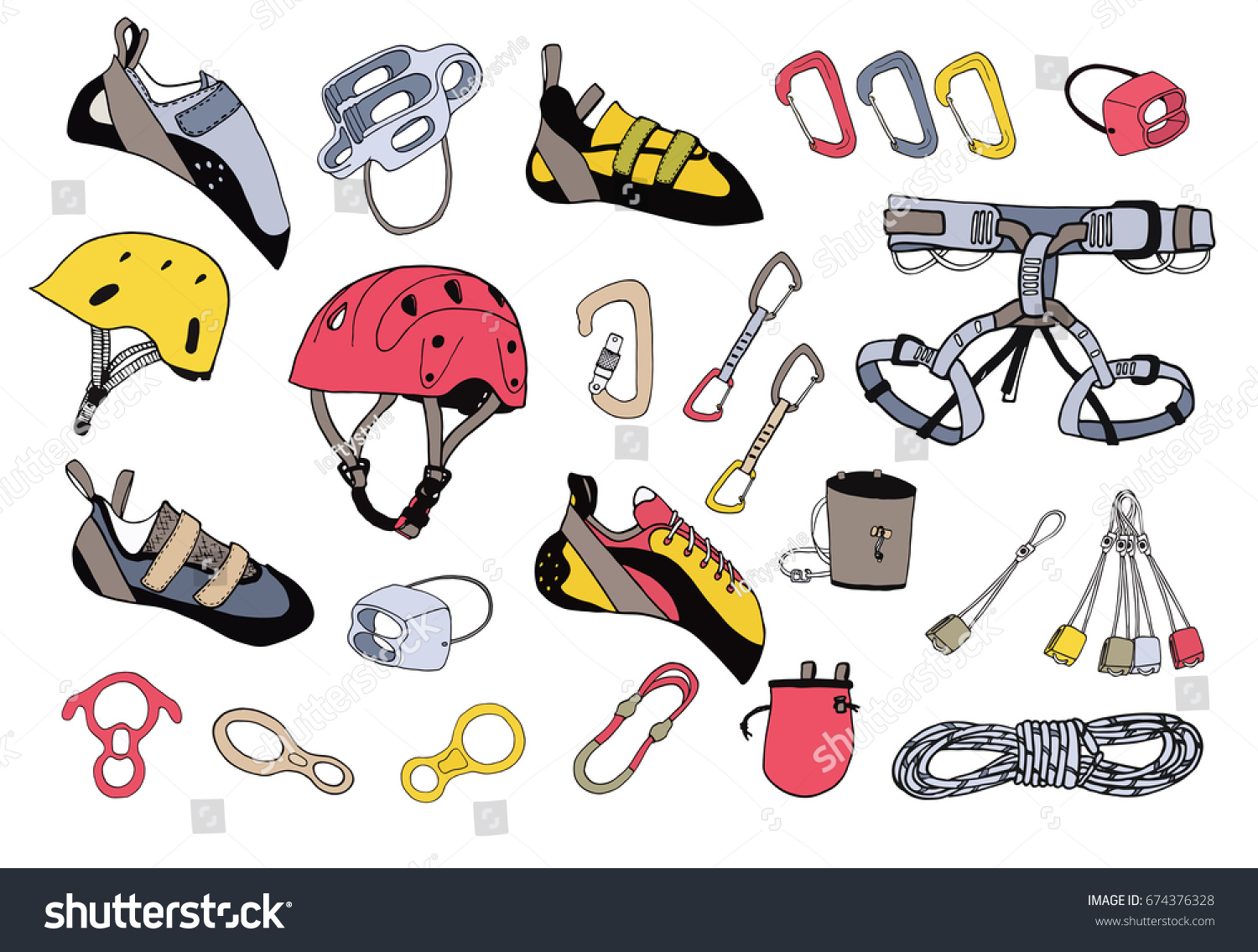 Rock Climbing Gear Big Vector Collection Stock Vector (Royalty Free ...