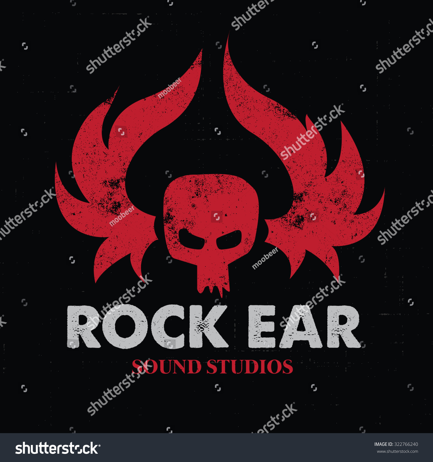 Rock Ear Skull Logo Vector Logo Stock Vector (Royalty Free) 322766240 ...