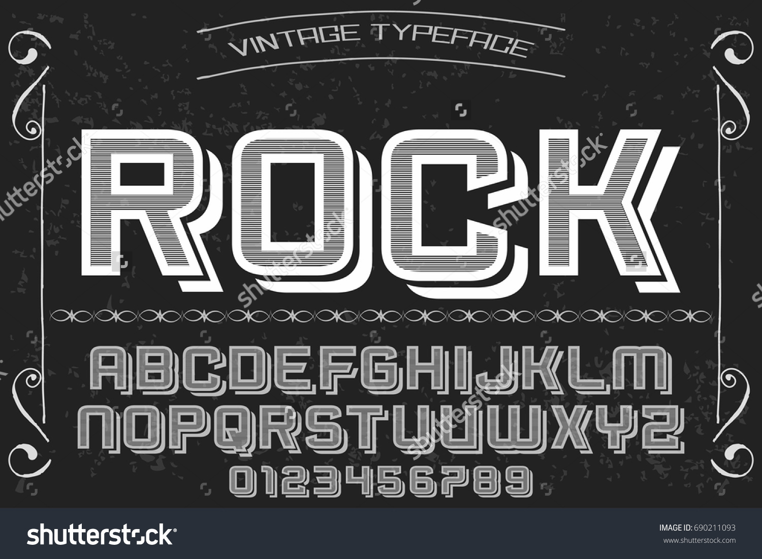 Rock Font Handwritten Vector Calligraphic ...