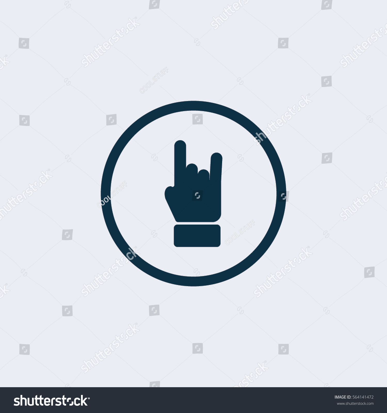 Rock Hand Icon Stock Vector (Royalty Free) 564141472