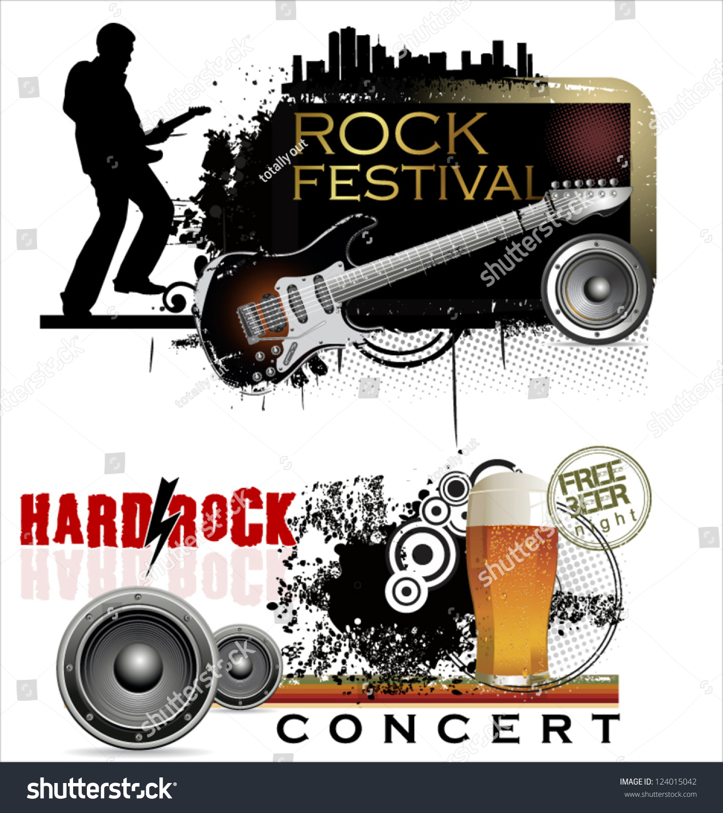 Rock Music Background Stock Vector (Royalty Free) 124015042