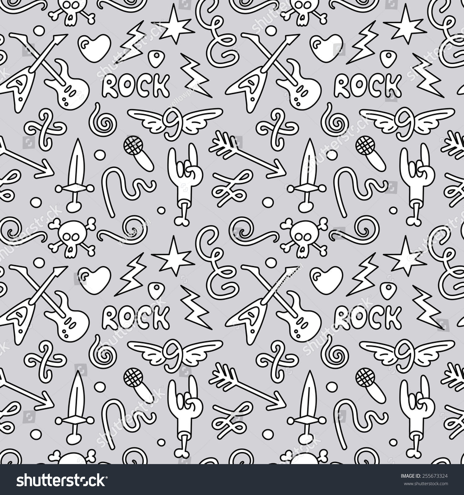 Rock Music Background Seamless Pattern Stock Vector (Royalty Free ...