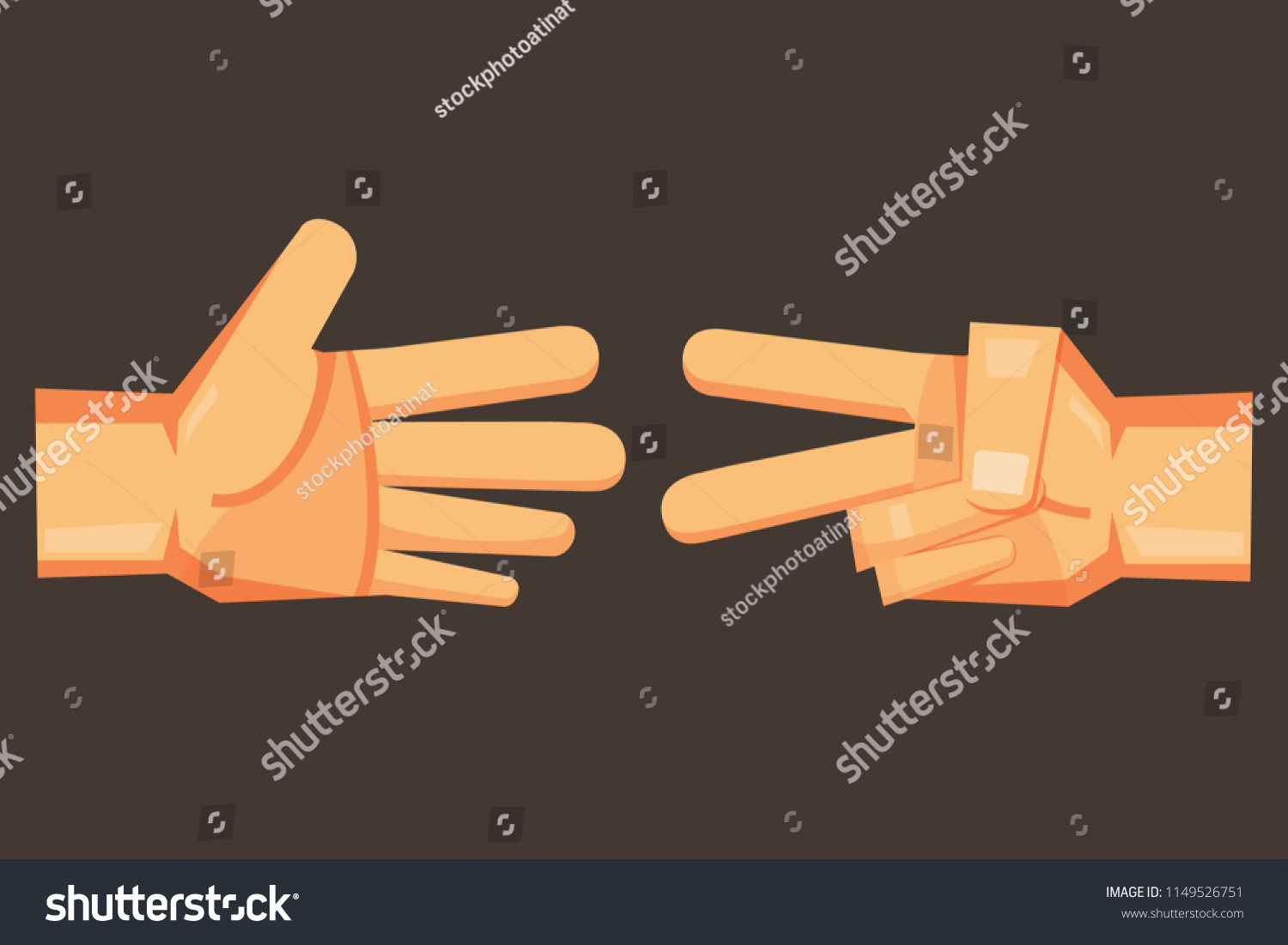 Rockpaperscissors Vector Cartoon Hand Design Stock Vector (Royalty Free ...