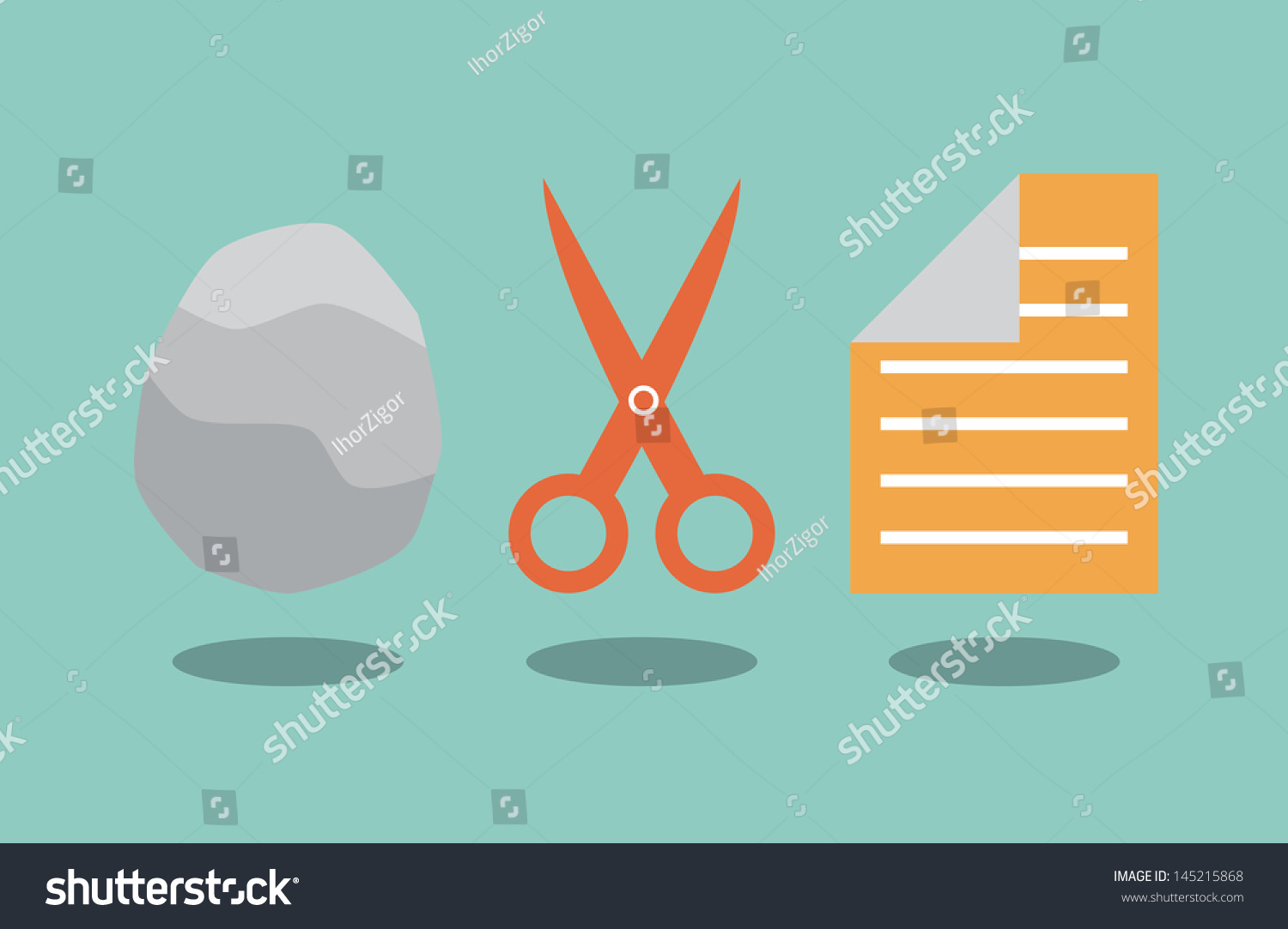 Rock Scissors Paper Solution Concept Stock Vector (Royalty Free) 145215868
