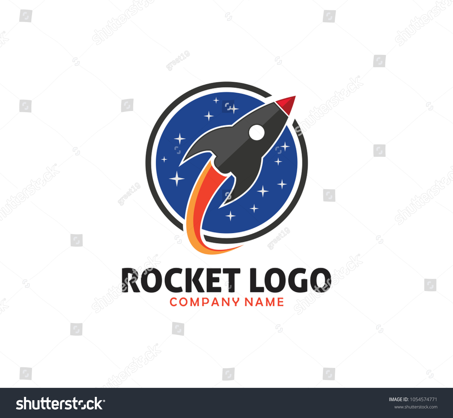 Rocket Advance Technology Launching Vector Logo Stock Vector (Royalty ...