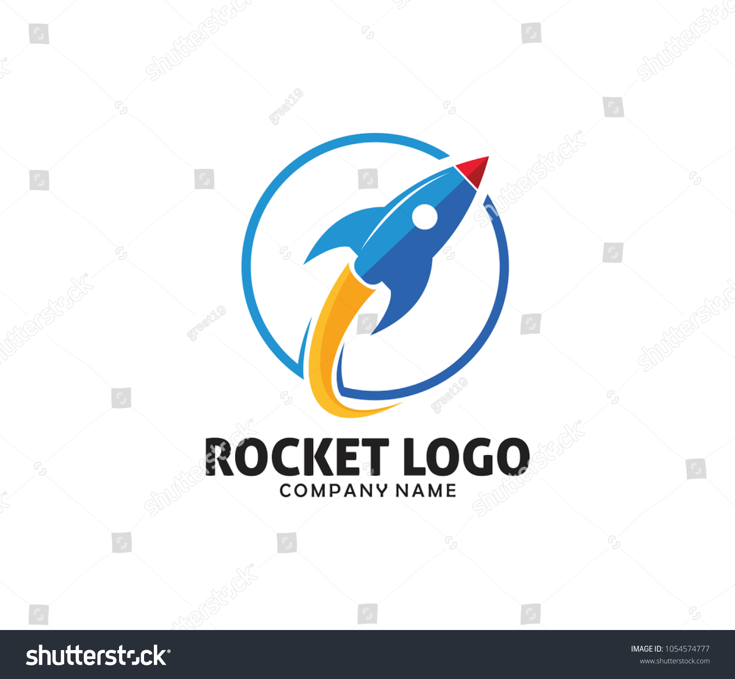 Rocket Advance Technology Launching Vector Logo Stock Vector (Royalty ...