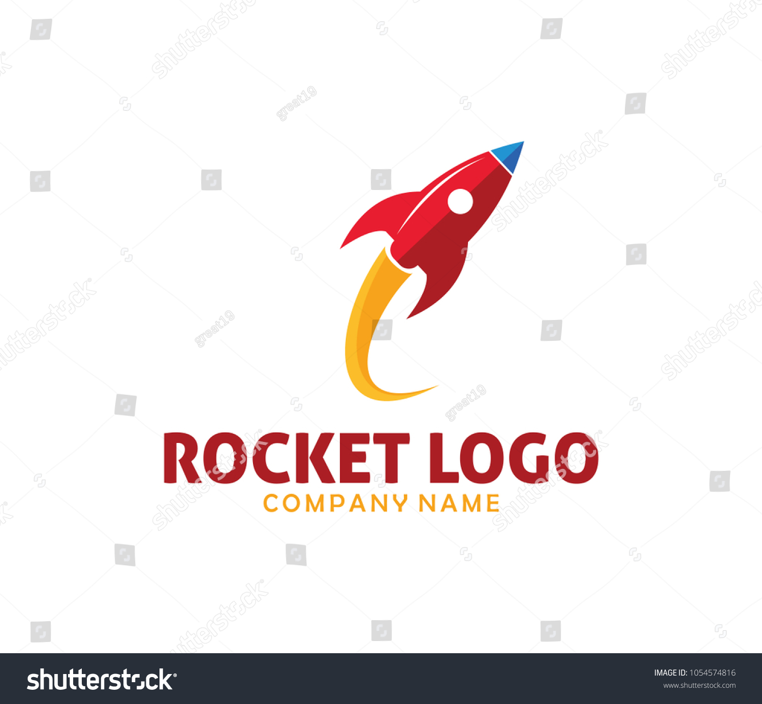 Rocket Advance Technology Launching Vector Logo Stock Vector (Royalty ...