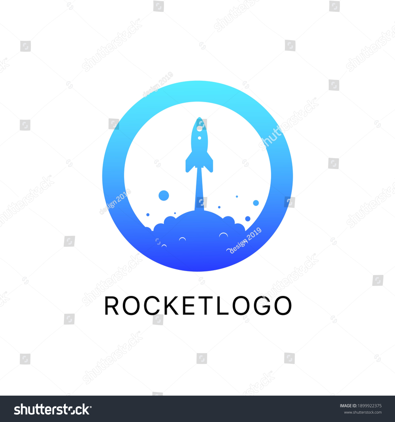Rocket Advance Technology Launching Vector Logo Stock Vector (Royalty ...