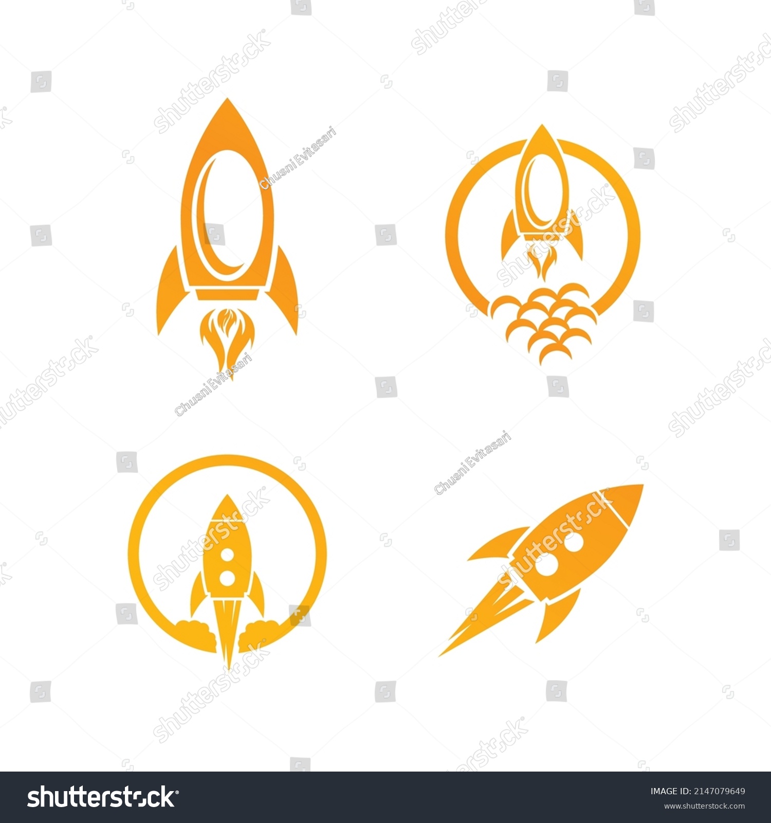 Rocket Advance Technology Launching Vector Logo Stock Vector (Royalty ...
