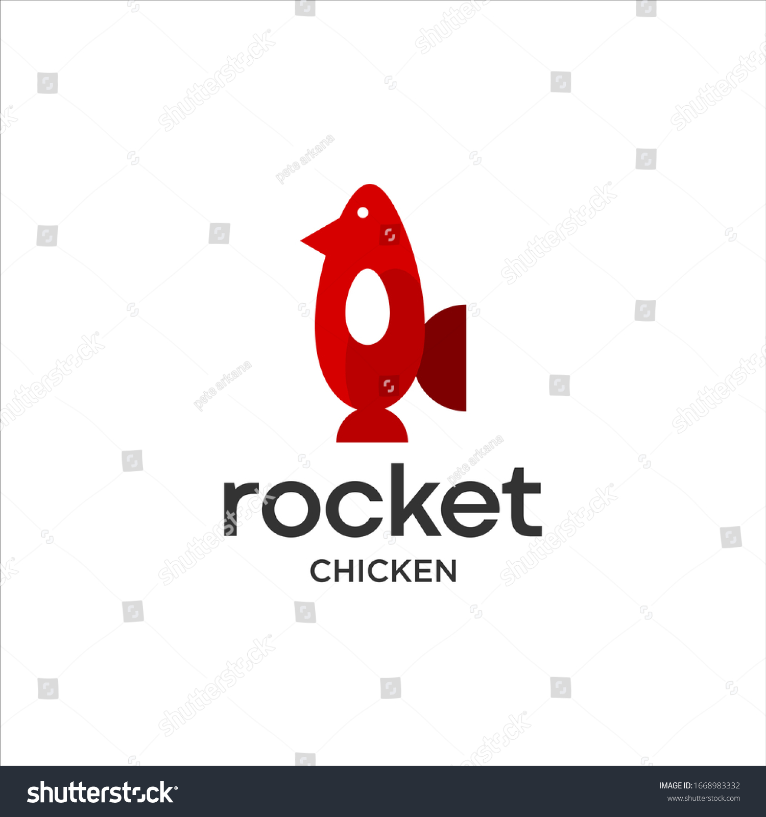 Rocket Chicken Logo Design Vector Image: เวกเตอร์สต็อก (ปลอดค่า ...