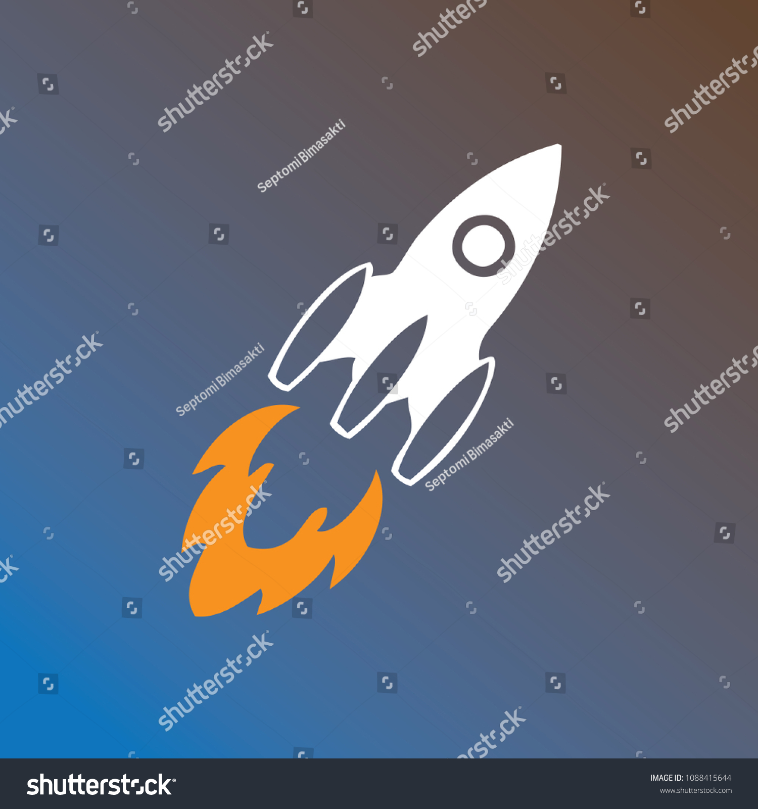 Rocket Astronaut Fire Stock Vector (Royalty Free) 1088415644