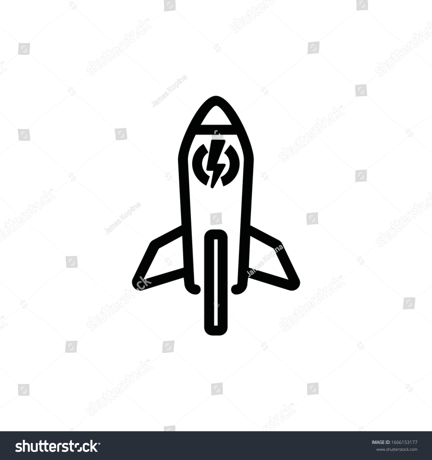 Rocket Base Outline Icon Simple Linear Stock Vector (Royalty Free ...