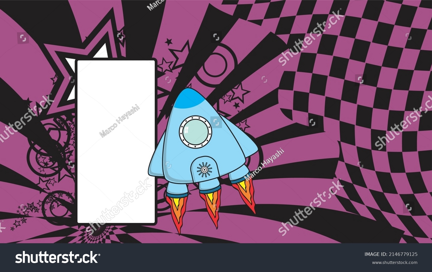 Rocket Cartoon Background Illustration Vector Format Stock Vector ...