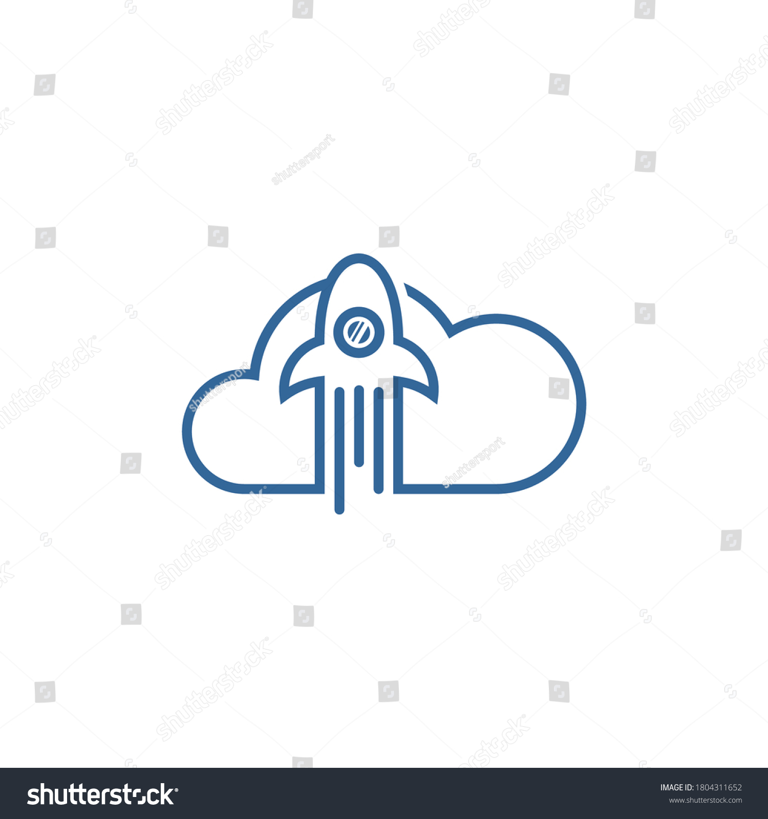 Rocket Cloud Logo Icon Vector Template Stock Vector (Royalty Free ...