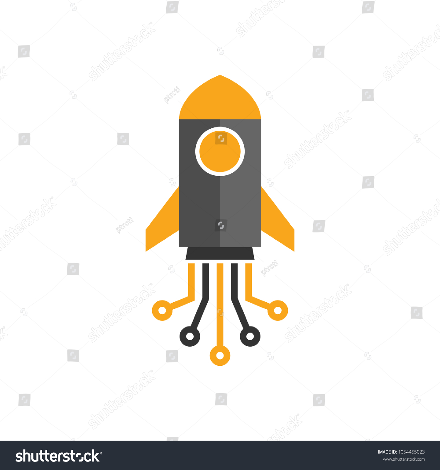 Rocket Digital Logo Icon Design Stock Vector (Royalty Free) 1054455023 ...