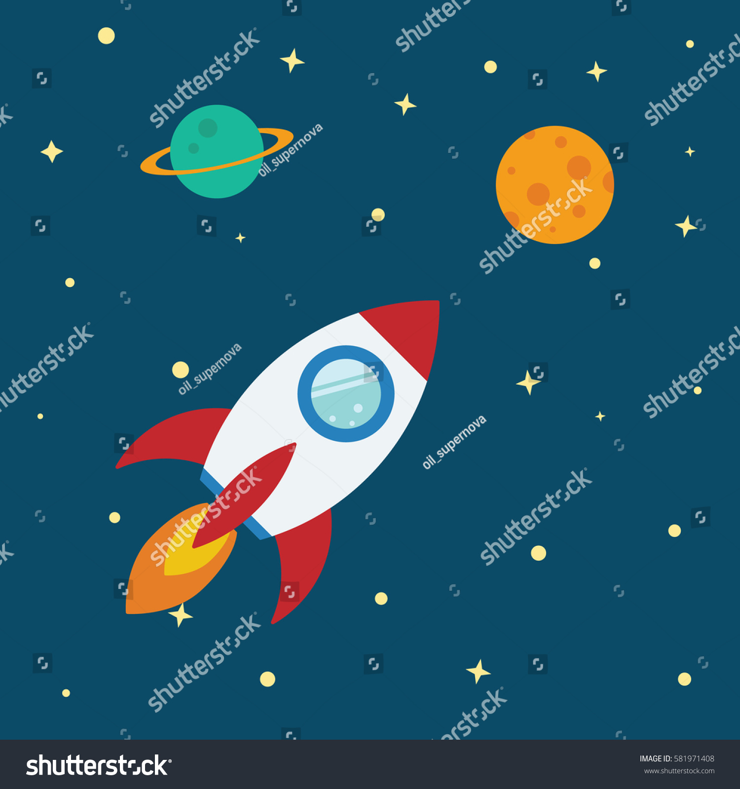 Rocket Flat Design Concept Project Start Stock Vector (Royalty Free ...