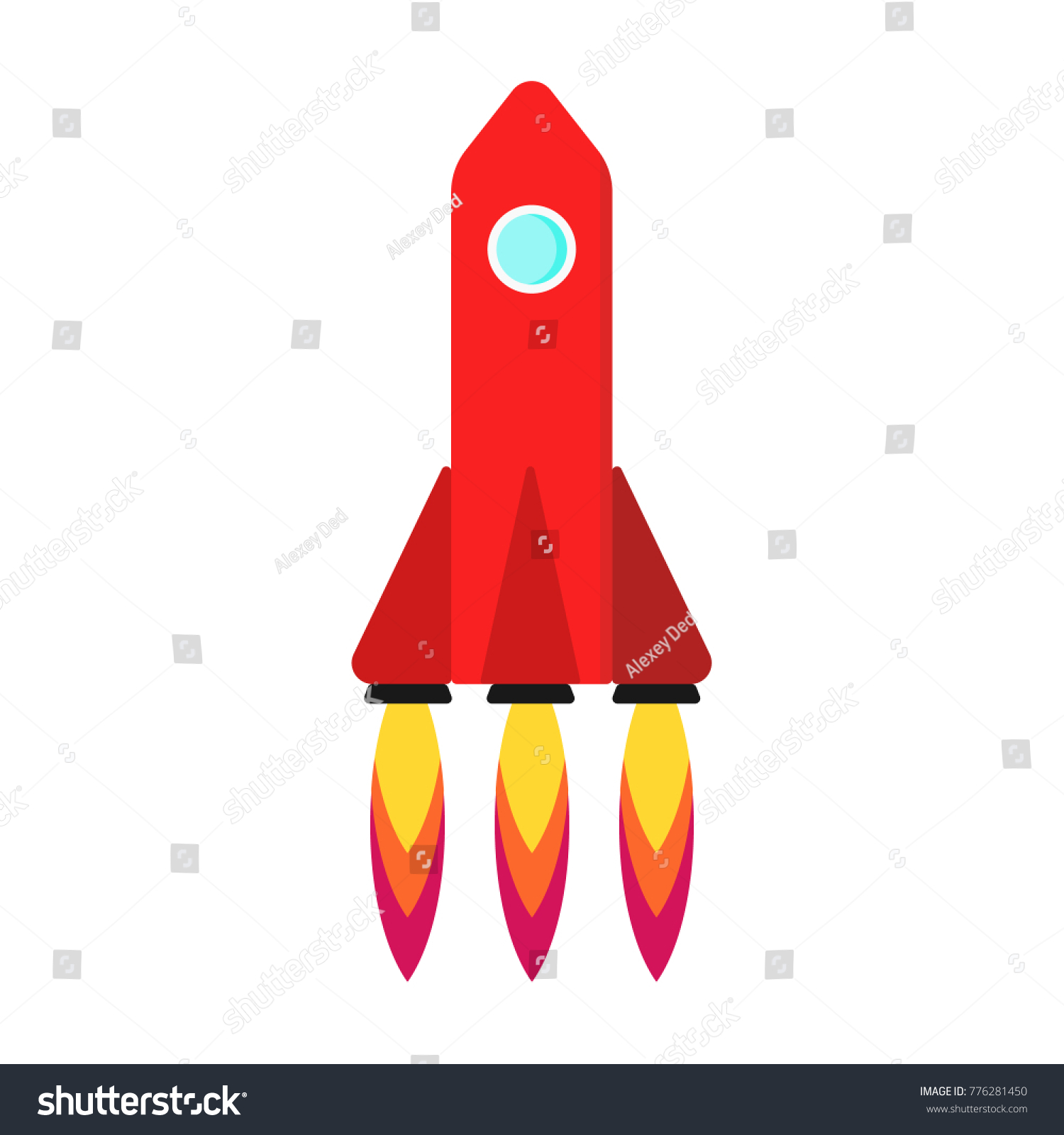 Rocket Flight Round Corners Style Stock Vector (Royalty Free) 776281450 ...
