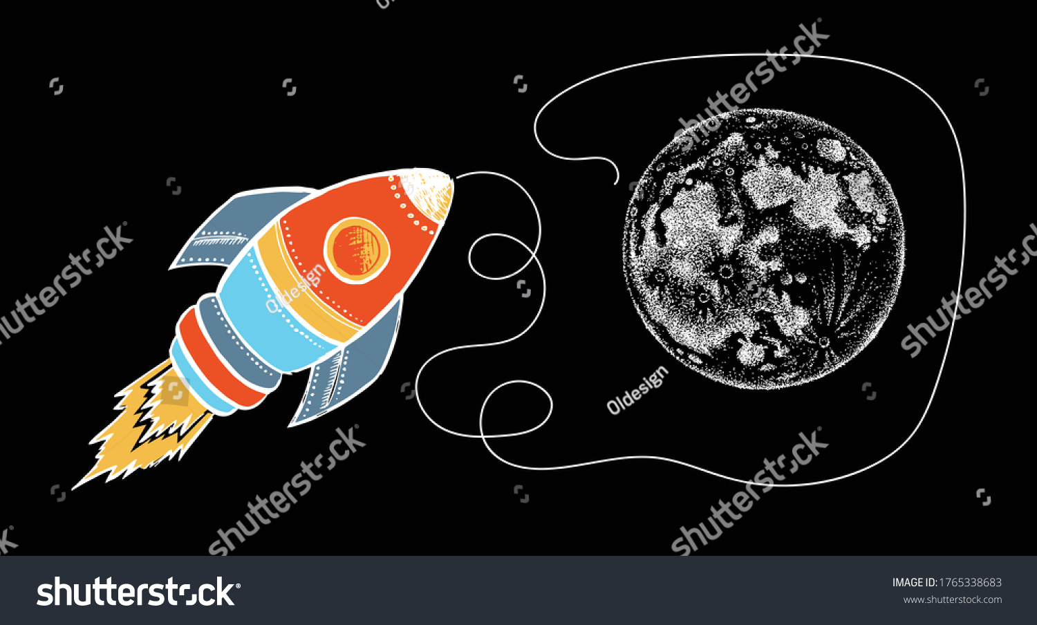Rocket Hand Drawn Vector Illustration Stock Vector (Royalty Free ...