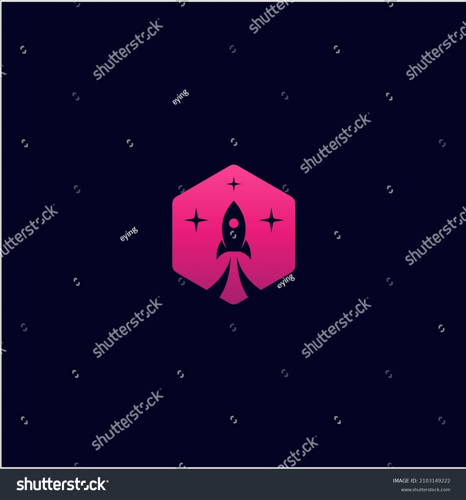Rocket Hexagon Logo Design Vector Illustration Stock Vector (Royalty ...