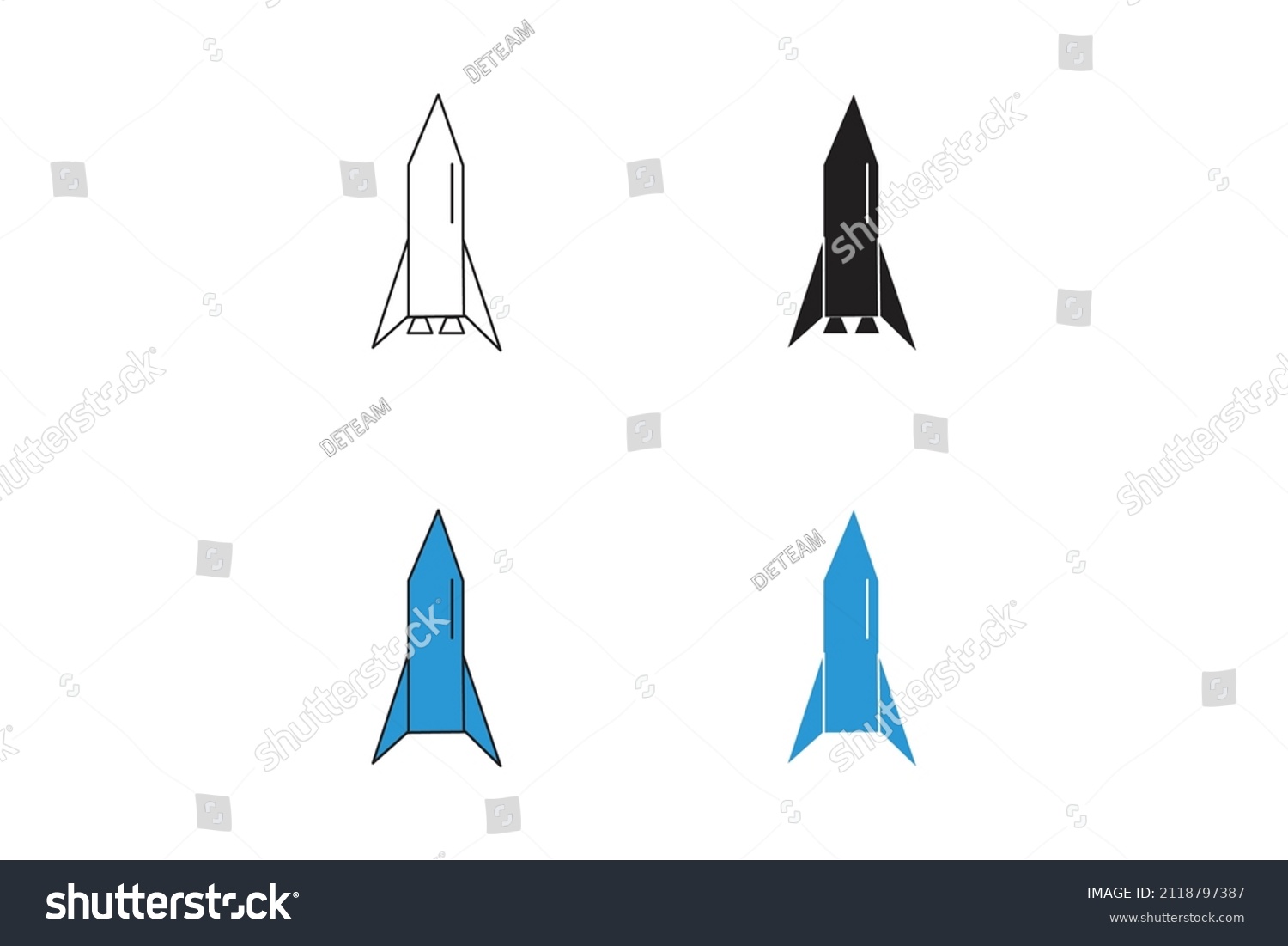 Rocket Icon Set Illustration Vector Stock Vector (Royalty Free ...