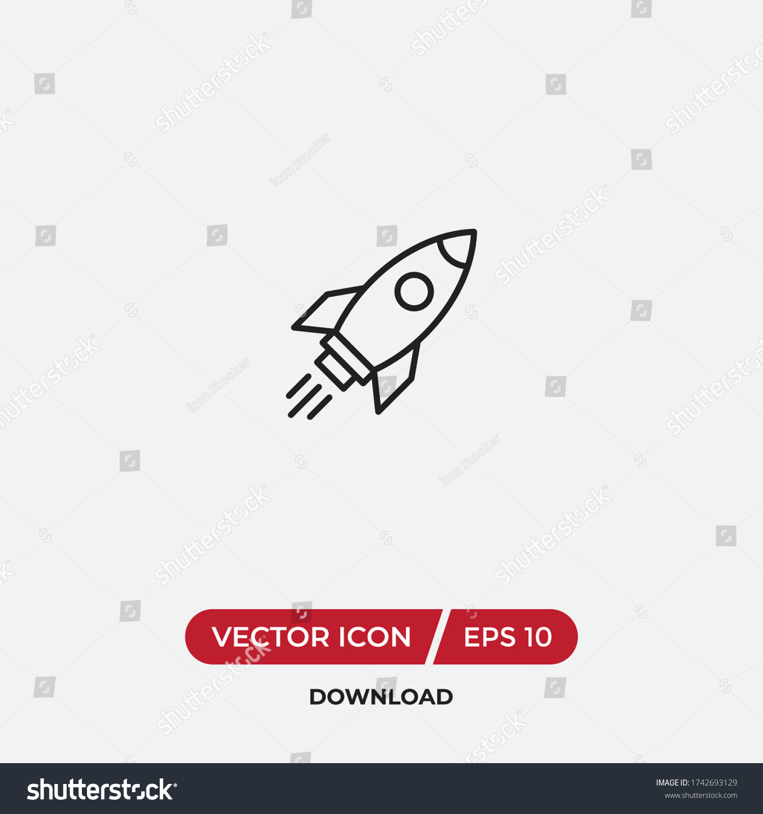 Vector de icono de cohete. Signo: vector de stock (libre de regalías ...